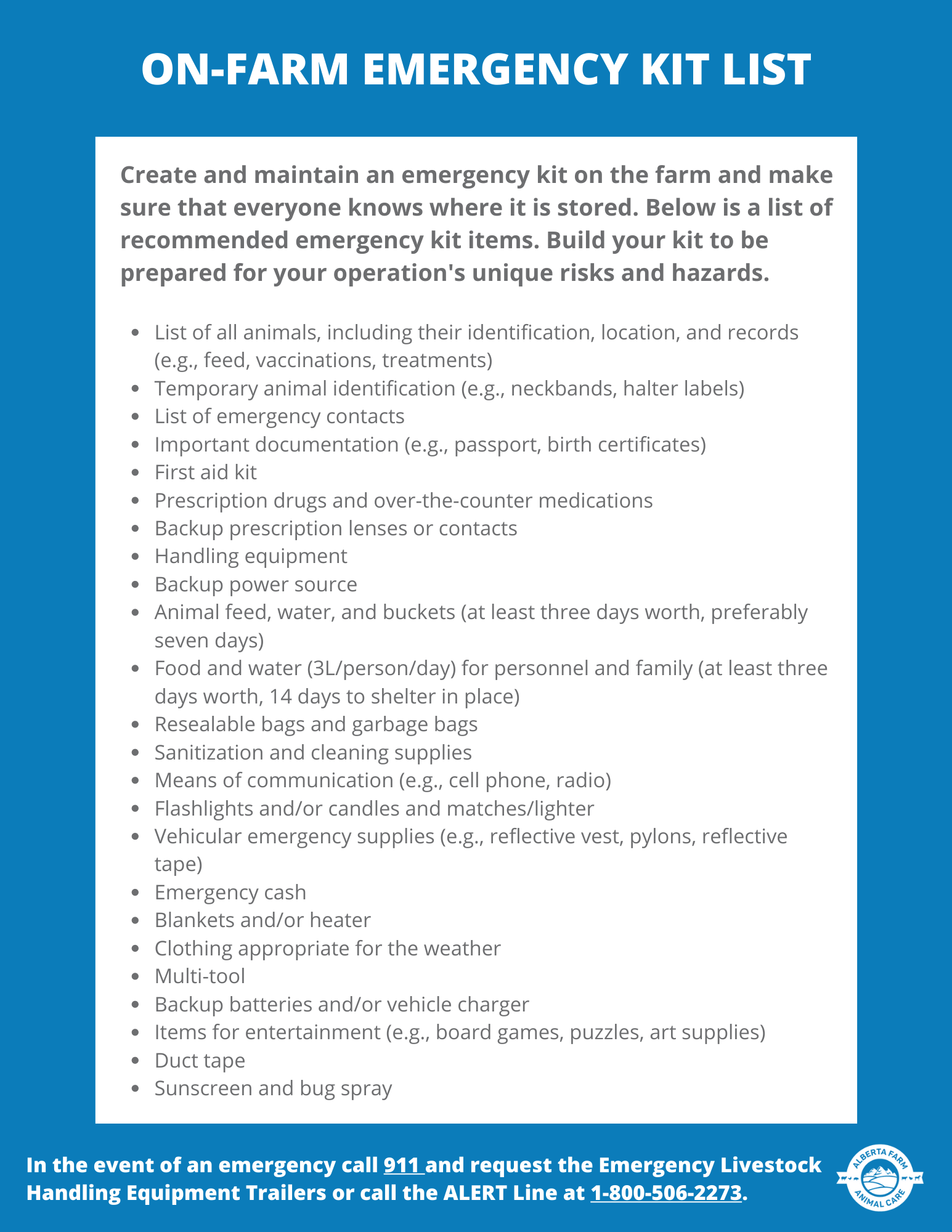 Be prepared for on-farm emergencies - Alberta Beef Producers